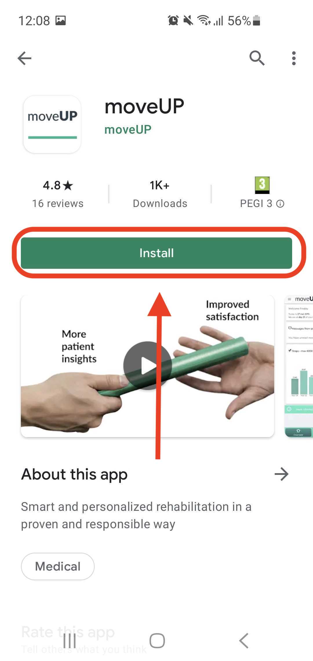 Installing moveUP on an Android Device – Support orthopedics – moveUP