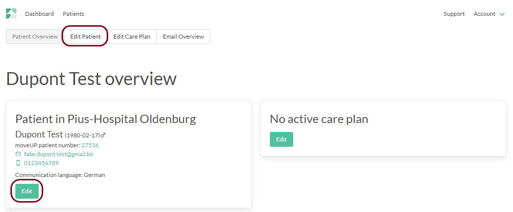 How to adapt personal or surgical information of a patient – Support ...